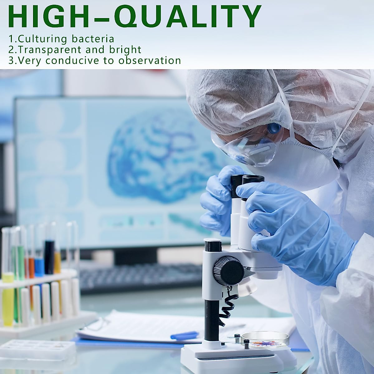 BIPEE Polystyrene Petri Dish 90 x15mm, Sterile, Pack of 10