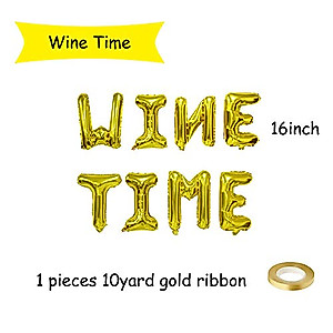 Wine Party Decorations, Wine Time Balloons Banner Wine Glass and Champagne Foil Balloons For Wine Tasting Party Wine Birthday Party, Bridal Shower Hen Night Girls Night Decorations Set