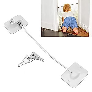 Jopwkuin Lock, Window Lock Cable Restrictor Durable Wide Applications for Refrigerators