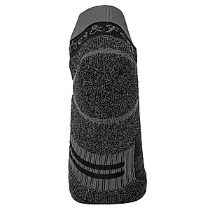 Toes&Feet Men's 5-Pack Black Anti Odor Quick-Dry Cushioned Low-Cut Compression(20-30mmHg) Running Socks, Size L