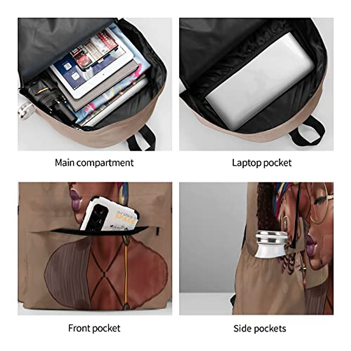 African American Black Girl4 Backpack college backpack for women laptop Bookbag travel backpack for girl boy