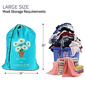 Laundry Bag with Flower Pattern, Laundry Bags Extra Large Heavy Duty, Flower Laundry Bag with Strap, Travel Laundry Bags for Dirty Clothes, Dirty Laundry Travel Bag, Fit a Laundry Hamper or Basket…