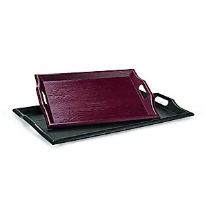 GET RST-2517-1-BK Coffee Table / Ottoman Tray with Handles, 25" x 16", Plastic, Black