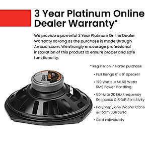 BOSS Audio Systems BRS69 6 x 9 Inch Replacement Car Door Speaker - 120 Watts Max, Sold Individually, 4 Ohms, Bocinas Para Carro