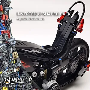 Nifeliz Knuckle Chopper Motorcycle Building Kit (451 Pieces)
