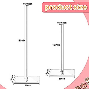8 Pieces Acrylic Donut Stand Display Acrylic Doughnut Dessert Stand Table Clear Donut Bagel Display Clear Stand Holder Dessert Stand Table for Wedding Birthday Party, 10 inch and 15 inch