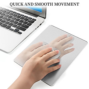 TERRATUTOR Aluminum Mouse Pad with Non-Slip Rubber Base and Micro Sand Blasting Alloy Surface for Fast and Accurate Control | Silver
