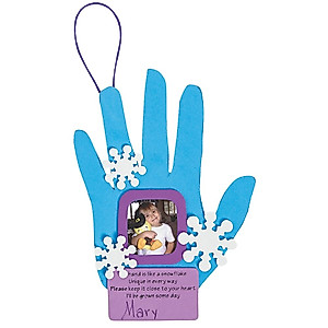 Snowflake Handprint Picture Ornament Cra - Crafts for Kids and Fun Home Activities