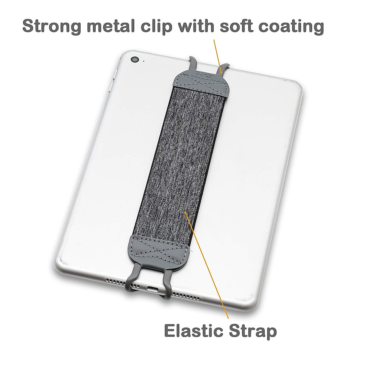 Hand Strap Holder TFY for Tablets, iPad, & e-Readers - 11-inch iPad Pro, iPad, iPad Mini 6, iPad Air 5, Samsung Galaxy Tab & Note - Google Nexus - Asus Transformer Book and More -Gray
