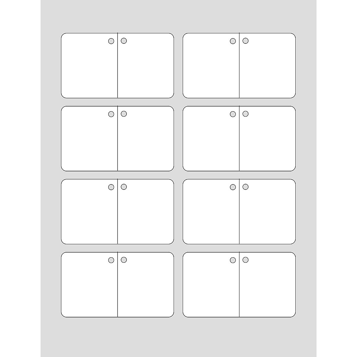 80 Printable White Cardstock Folding Hang Tags with Holes, 3.5 x 2 Inches, Two-Sided Personalize and Custom Tags