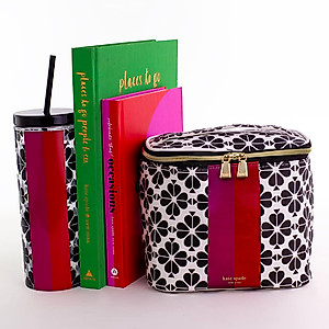 Kate Spade New York Insulated Lunch Tote, Small Lunch Cooler, Cute Lunch Bag for Women, Floral Thermal Bag with Double Zipper Close and Carrying Handle, Spade Flower Stripe