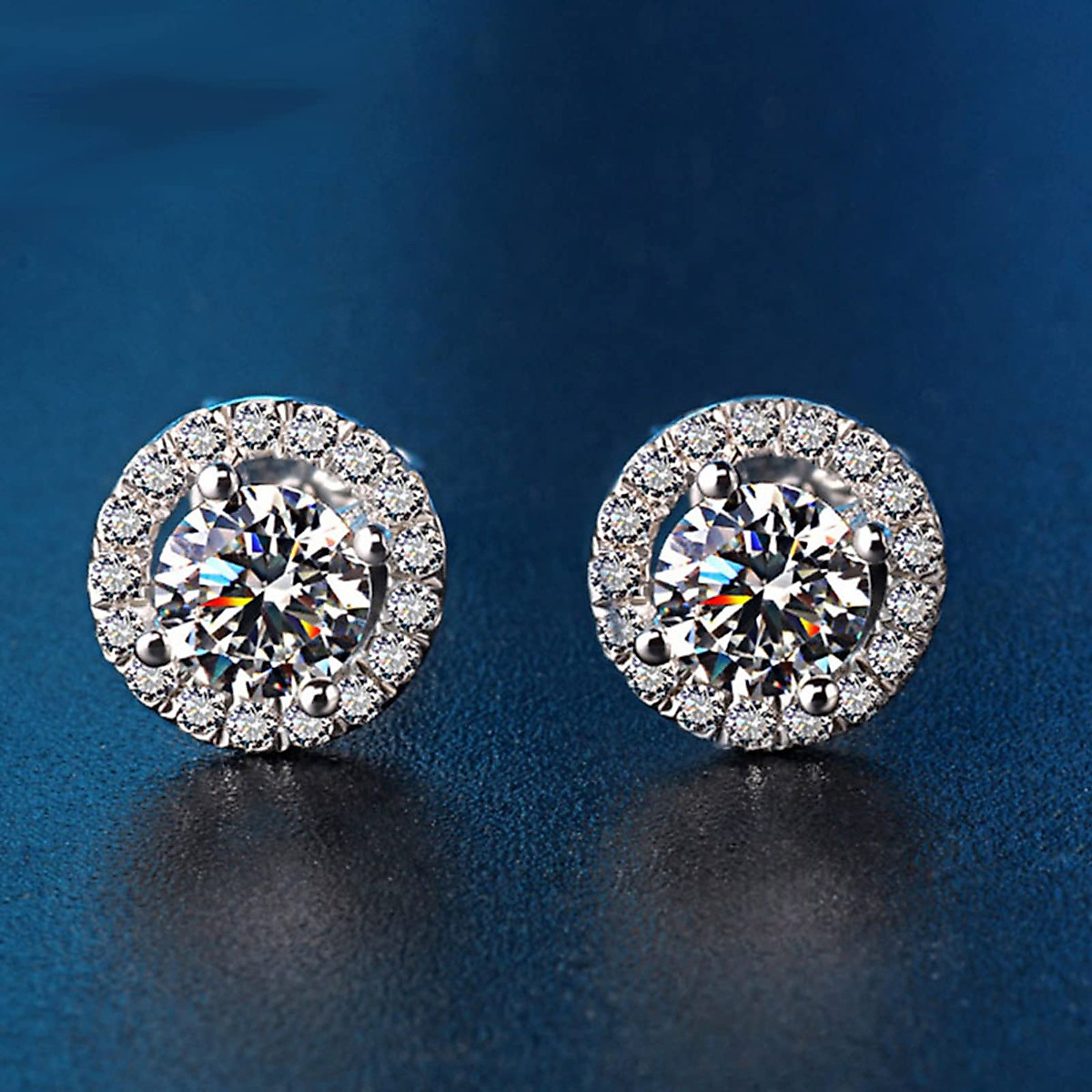 Sterling Silver Diamond Earrings for Women,Classic Round Cut 3 Carat/Pair (7mm) Lab Simulation Diamond Stud Earrings Hypoallergenic Fine Jewelry for Her Birthday Christmas Gift