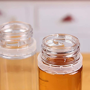 UTENEW 5 Pack Honey Plastic Bottles Mini Squeeze Containers Jars for Sauces Ketchup Condiment Oil Dispenser