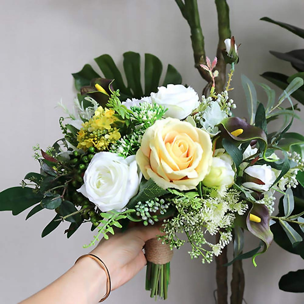 DVGUN 6 Pack Artificial Palm Plants Leaves Faux Turtle Leaf Fake Tropical Large Palm Tree Leaves Imitation Leaf Artificial Plants for Home Kitchen Party Flowers Arrangement Wedding Decorations