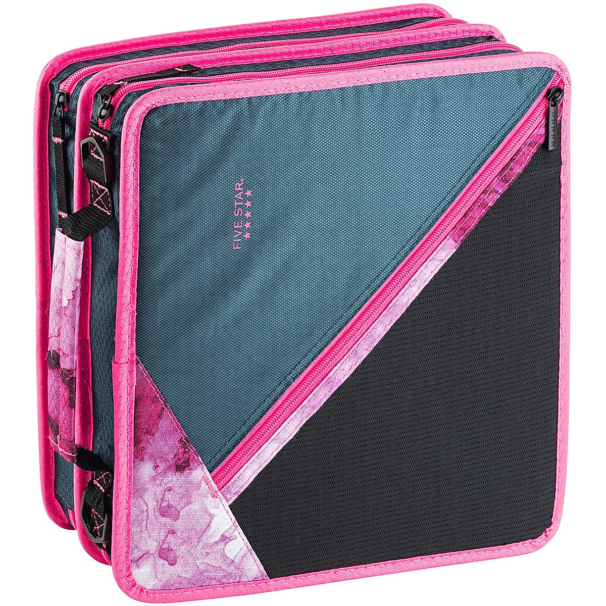 Five Star Binder - Zipper Binder 1 1/2" Inch 3-Ring Binder - Expansion Panel and Expanding File - Pack of 4