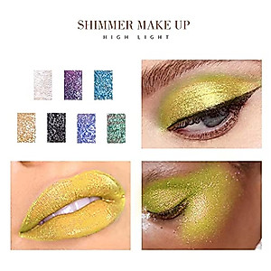 Kilshye Glitter Liquid Eyeshadow Shimmer Eye Shadow Metallic Eyeshadows High Pigment Eyes Shadow Long Lasting Waterproof Eyes Liquid Makeup for Women and Girls Pack of 1 (E- Gold 6)