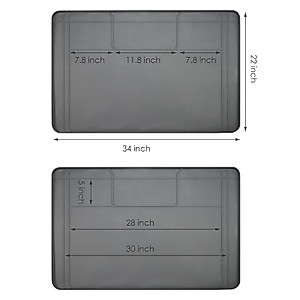 Kqiang Under Sink Mat 34" x 22" Cabinet Liner for Kitchen Waterproof Trimmable Reusable Silicone Under Sink Mat Raised Edge Cabinet Liner Protector for Kitchen Bathroom