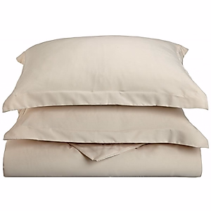 Elegance Linen 1500 Thread Count Wrinkle Resistant Ultra Soft Luxurious Egyptian Quality 3-Piece Duvet Cover Set, Full/Queen, Beige