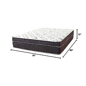 Treaton, 12-Inch Euro Top Firm Foam Encased Mattress/Orthopedic Support for A Restful Night, King
