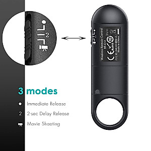 Wireless Camera Remote Shutter Release for Canon EOS M6 Mark II, R, RP, 90D, 77D, 800D, 200D, 250D, M50, Rebel T7i, Replace Canon BR-E1
