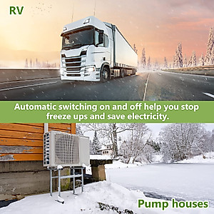Temperature Controlled Outlet, Auto On 32°F/Off 50°F Thermostatically Controlled Outlet Switch, Thermostat Outlet Plug for Heater, Freeze Control Thermostat Outlet Cube for Cold Weather Farm Deicer