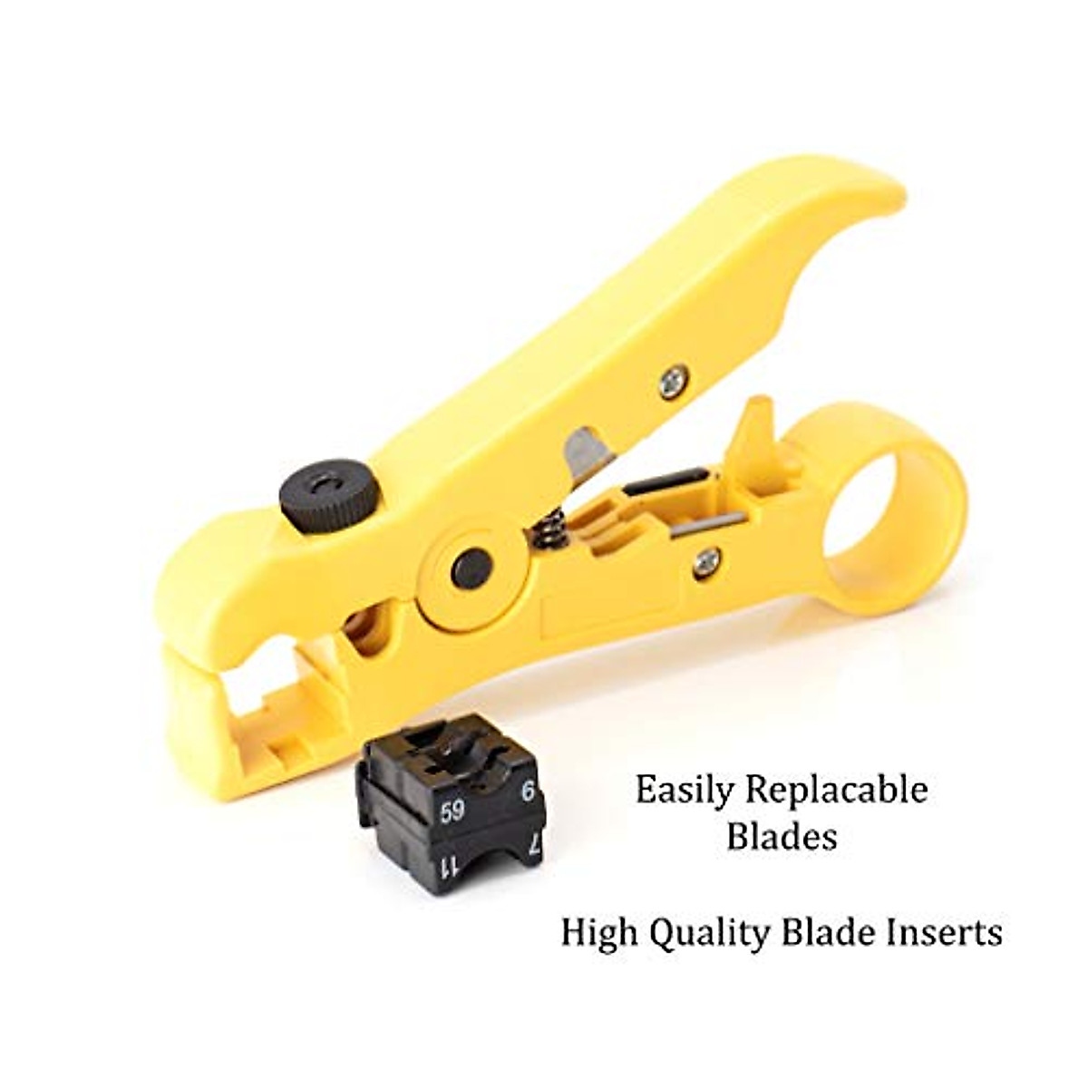 Premium Coaxial Cable Cutter/Prepping Tool for RG59, RG6, RG7, and RG11 - Stripping Tool for Category Cable- CAT6 CAT5 CAT3 Stripper - Universal for coaxial and cat wire