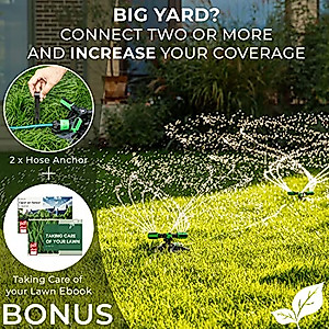 CARPATHEN Garden Sprinkler 360 Rotating - Sprinklers for Yard - Perfect as DIY Irrigation Sprinkler System for Large Area - Lawn Sprinkler That Easily Connects to Your Garden Hose