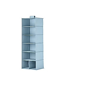 Ikea Stuk Heavy Duty 7 Compartment Clothes Storage Shelves (Light Turquoise 11 ¾x11 ¾x35 ½, 30x30x90 cm), Foldable Hanging Closet Organizer Polyester