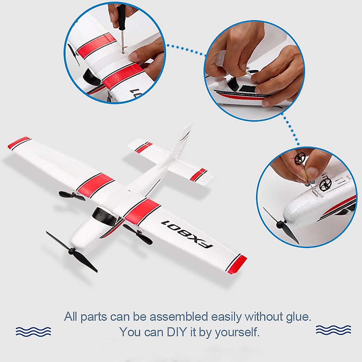 GoolRC RC Plane, 2.4GHz 2 Channel Remote Control Airplane, EPP Foam RC Glider for Beginners and Adults