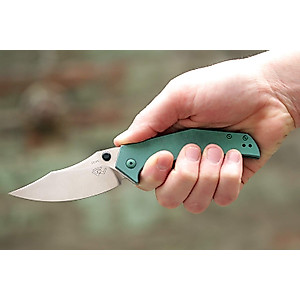 DROP Massdrop + Gavko Thresher Titanium Frame Lock Pocket Knife, Pelagic Sand, Right Hand