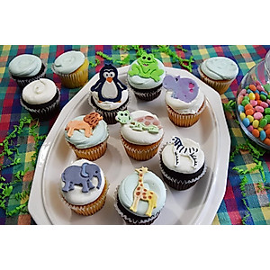 R&M International 0434 Party Animals Pastry, Cookie, and Fondant Stamper, Standard 2" (8-Piece Set), Assorted Colors