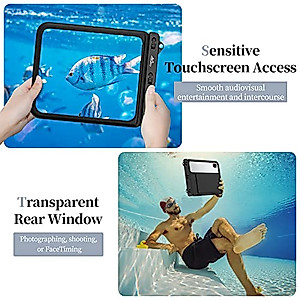 MoKo Waterproof Tablet Case Compatible with Fire HD 10, iPad 10th, iPad Pro 11 2022, iPad Air 5/4/3/2, iPad 10.2/9, Galaxy Tab S6/S7, Tab A 10.1, Stand Holder Dry Bag for Bathroom Kitchen Stand Pouch