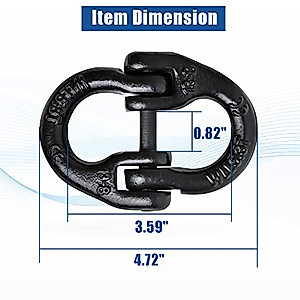 DIKJAK 2-Pack 1/2 Inch Tow Chain, Trailer Safety Chains Connector, Hammerlock Coupling Link, Heavy Duty Safety Chain Hook