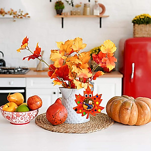 Winlyn 20 Sets Fall Crafts Kits Fall Crafts DIY Fall Leaf Shaped Picture Frames Ornaments Decorations Art Sets Foam Stickers Arts and Crafts for Kids Halloween Thanksgiving School Classroom Activities