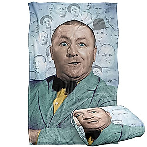 Trevco Three Stooges Curly Heads Silky Touch Super Soft Throw Blanket 36" x 58"