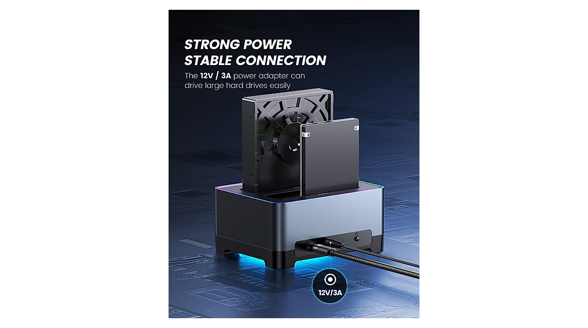 ORICO RGB Hard Drive Docking Station - 36TB Storage