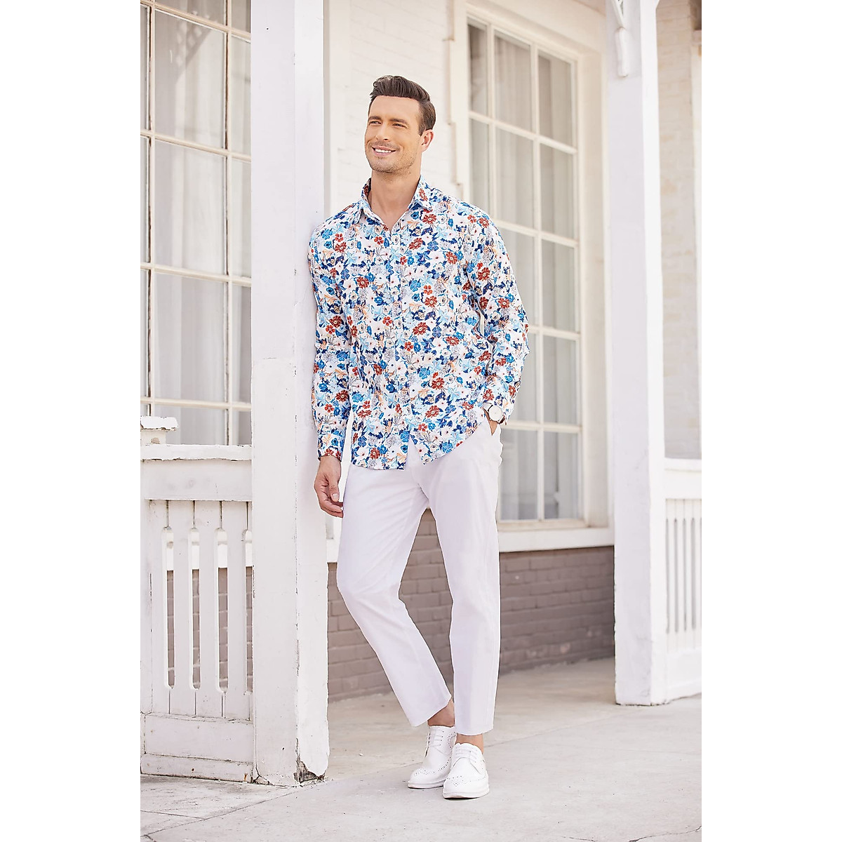 COOFANDY Men's Cotton Linen Pants Elastic Waist Lightweight Casual Pants Slim Fit Yoga Beach Pants with Pockets