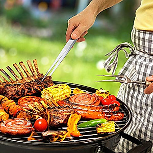 4 Packs 12 Inch Fine Tongs Tweezers Bar Tongs, Stainless Steel Food Tweezers with Precision Serrated Tips for Cooking, Repairing, Medical, Beauty and Sea Food