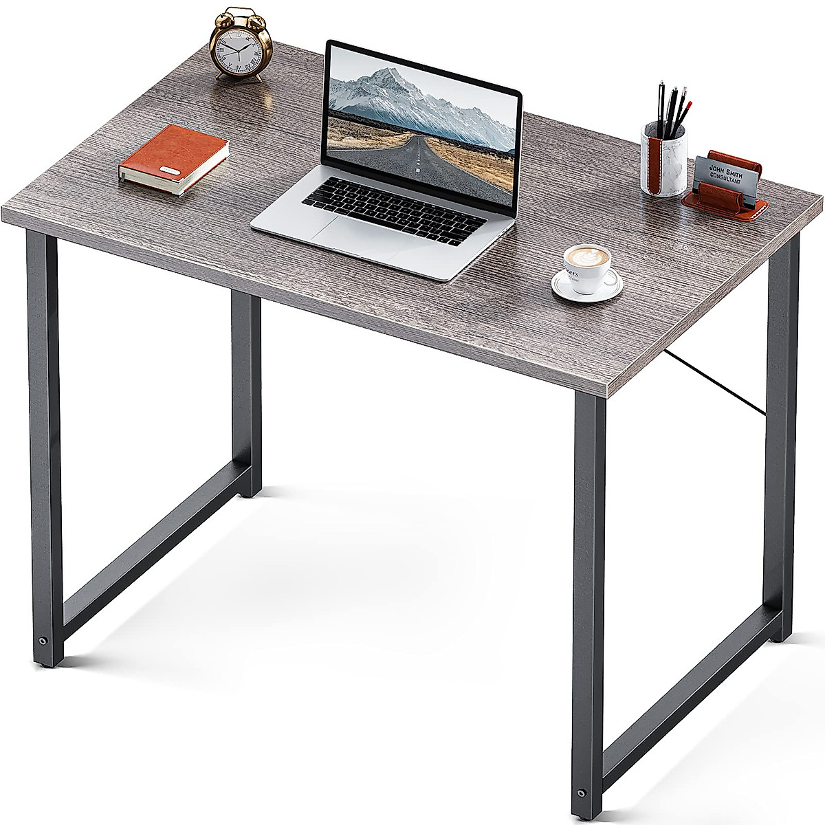 Coleshome 31 Inch Computer Desk, Modern Simple Style Desk for Home Office, Study Student Writing Desk,Grey Oak