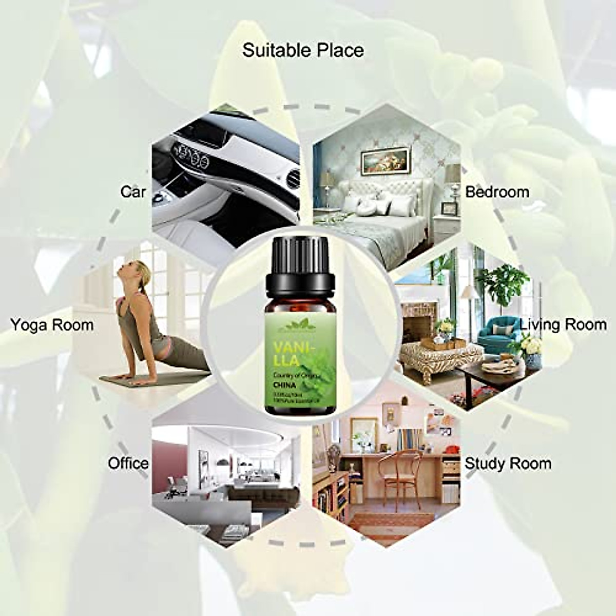 Vanilla Essential Oil Mumianhua Pure Vanilla Oil Essential Oil Vanilla Aromatherapy Oil for Skin, Hair, Diffuser, Soap Making, Candle Making, Cleaning 10ml