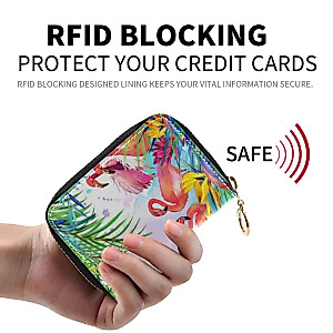 MOYYO RFID Credit Card Holder Case Vintage Sea Turtle Leather Printed Zipper Card Case Wallet for Women Girls