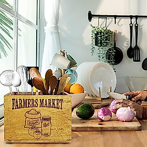 Wood Utensil Holders For Kitchen Farmhouse Utensil Holder For Countertop