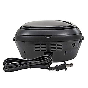 Magnavox MD6924 Portable Top Loading CD Boombox with AM/FM Stereo Radio in Black | CD-R/CD-RW Compatible | LED Display | AUX Port Supported | Programmable CD Player |