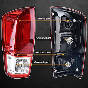 Nakuuly Tail Light Rear Lamp Compatible With 2016-2022 Toyota Tacoma Left Driver Side Taillight Brake Signal Assembly with Bulb # ‎81560-04170