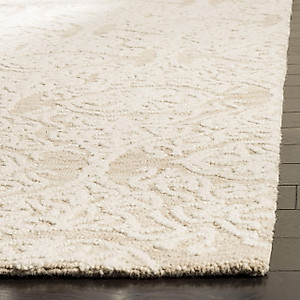 SAFAVIEH Blossom Collection 2' 3" x 12' Beige/Ivory BLM112B Handmade Premium Wool Entryway Foyer Living Room Kitchen Runner Rug