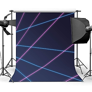 Sensfun Laser Line Photography Backdrop Neon Laser Tag Birthday Party Night Game On Indoor Photobooth Background Glow Photo Studio Backdrops Fabric 5x7ft