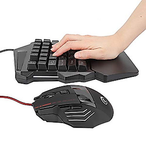 PC Gamer Set, One‑Handed Keyboard Keyboard Mouse Set, One‑Handed Gaming Keyboard, for Home Gaming Easy to Use