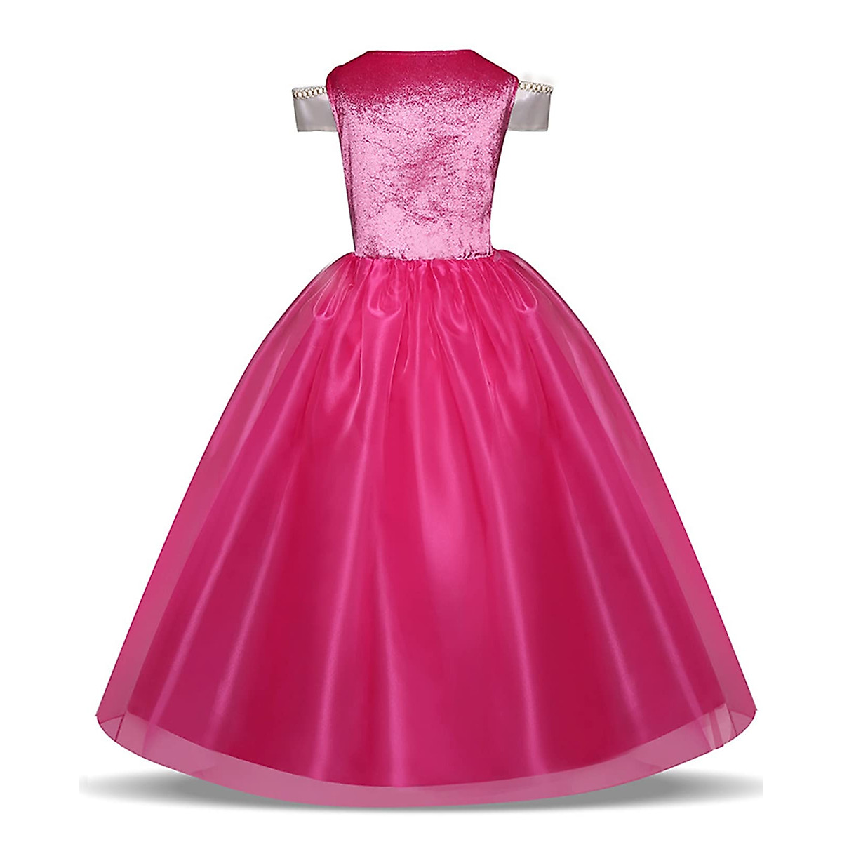 TSIZFXI Princess Costume Little Girls Pink Princess Dress Up Clothes Halloween Outfit with Accessorries 3-8Years(7-8Y/150cm,Pink)