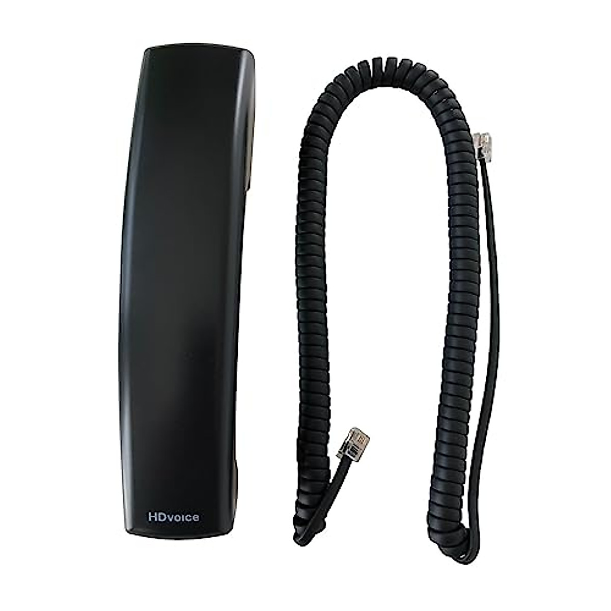 The VoIP Lounge Replacement HD Voice Handset with Curly Cord for Polycom VVX Series IP Phones 300 301 310 311 400 401 410 411 500 501 600 601 1500 Black (Please See Full Description Below)