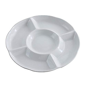 DOITOOL Serving Platter Compartment Snack Serving Tray Serving Bowls for Parties Chips and Dip Veggies Candy and Snack (White) Blue Candy